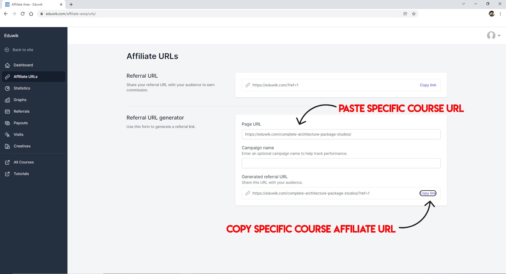 Affiliate Tutorial - Eduwik